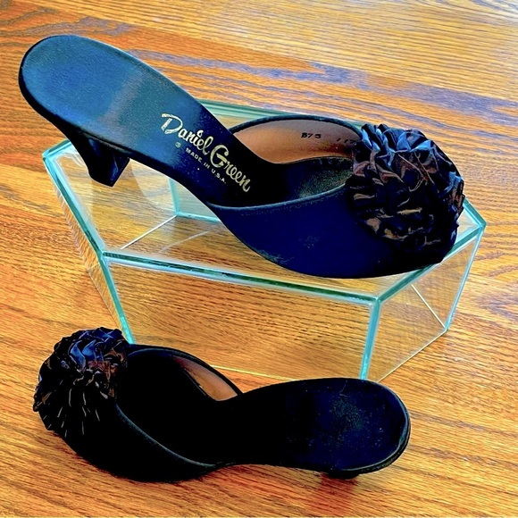 Daniel Green | Shoes | Black Satin Daniel Green Vintage Deadstock ...